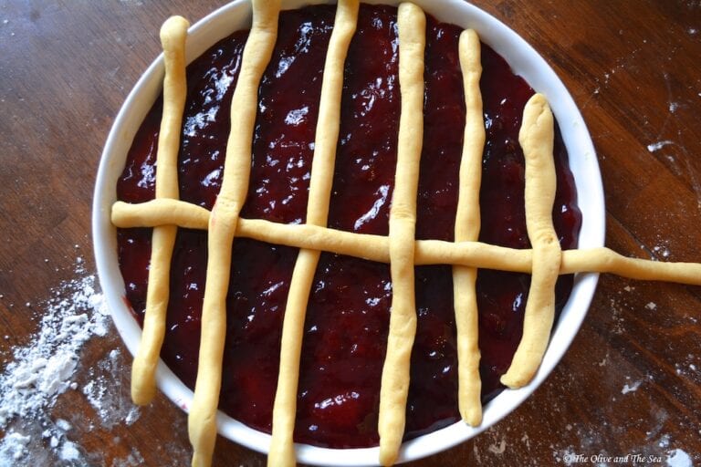 Greek Jam Tart (Pasta Flora) - The Olive and The Sea